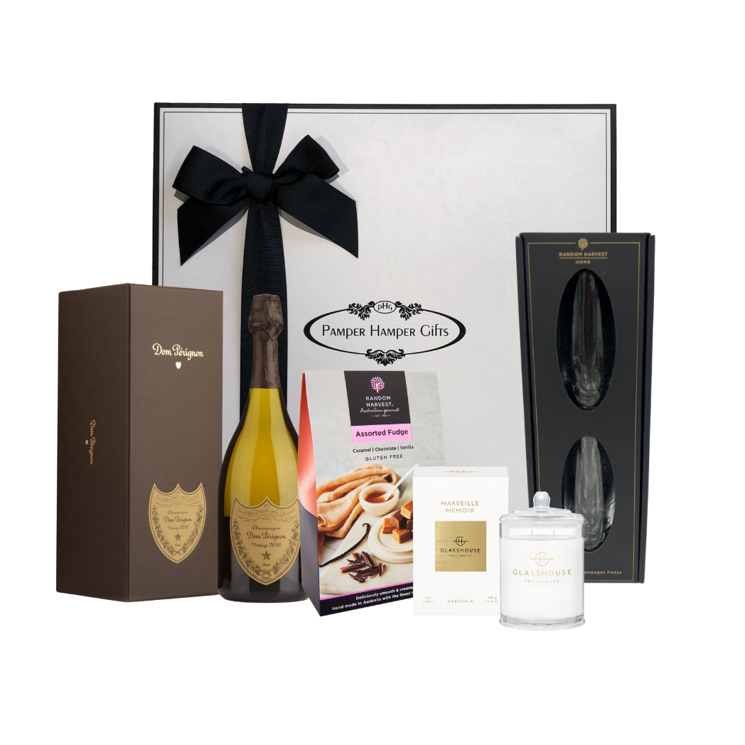 Dom Perignon & Champagne Flutes Hamper